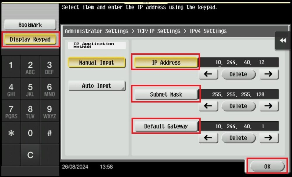 How to Change IP Address on the Machine Control Panel - Konica Minolta+ ...