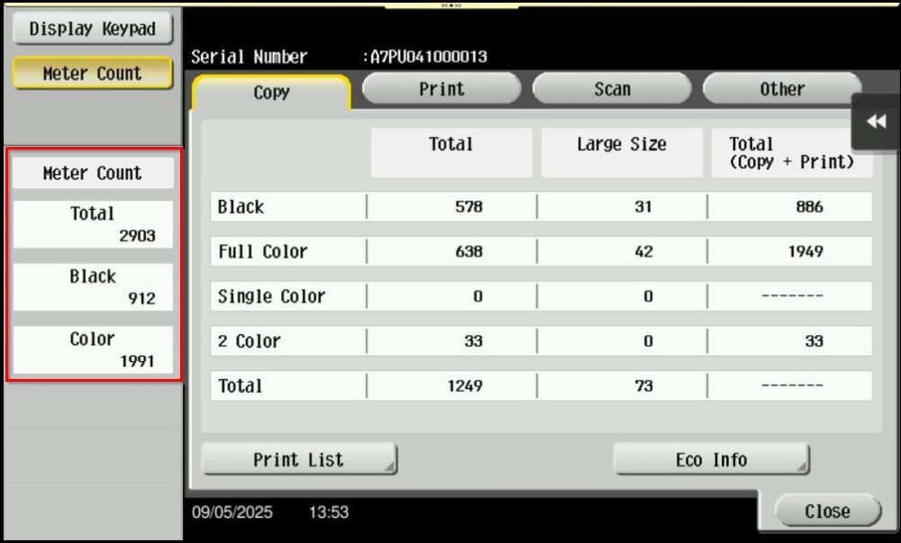 How to Get the Meter Count from the Konica Minolta Machine - Konica ...